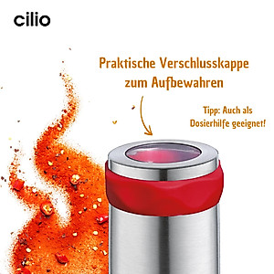 Cilio Premium Piccante Chili Chilli Mill Grinder Red, one size, silver