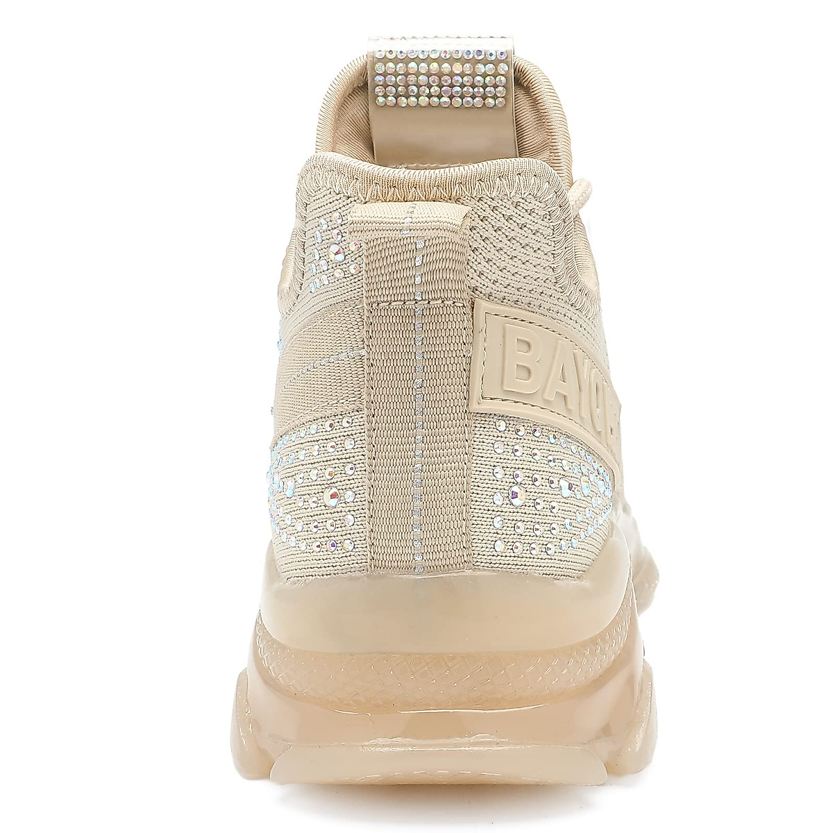 Fashion Sneakers for Women - Diamond Glitter Sneakers for Women - Breathable Running Shoes for Women Nonslip Comfy Casual Shoes for Women - Womens Tennis Shoes,Beige Size 10.5