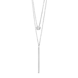 Silpada 'London Decker' Cubic Zirconia Layered Pendant Necklace in Sterling Silver, 17" + 2"