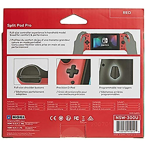 Hori Nintendo Switch Split Pad Pro (Red) Ergonomic Controller for Handheld Mode - Officially Licensed By Nintendo