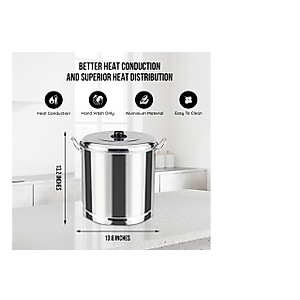 Vasconia Steamer Pot with Tray and Aluminum Lid – Multi-Purpose Aluminum Large Stock Pot for Tamales, Seafood, Vegetables Soup Pot – 5.3-Quart Stove