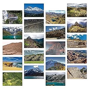 Dear Mapper Peru Natural Landscape Postcards Pack 20pc/Set Postcards From Around The World Greeting Cards for Business World Travel Postcard for Mailing Decor Gift