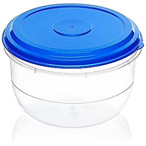 DecorRack Food Storage Container, 5.5 Quarts, BPA Free- Plastic, Food Grade Safe, Heavy Duty Dry Storage Containers, Round Large Food Container Bowl with Airtight Lid (1 Pack)