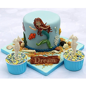 Katy Sue Mermaid Silicone Mold for Cake Decorating, Crafts, Cupcakes, Sugarcraft, Candies, Chocolate, Card Making and Clay, Food Safe Approved, Made in The UK