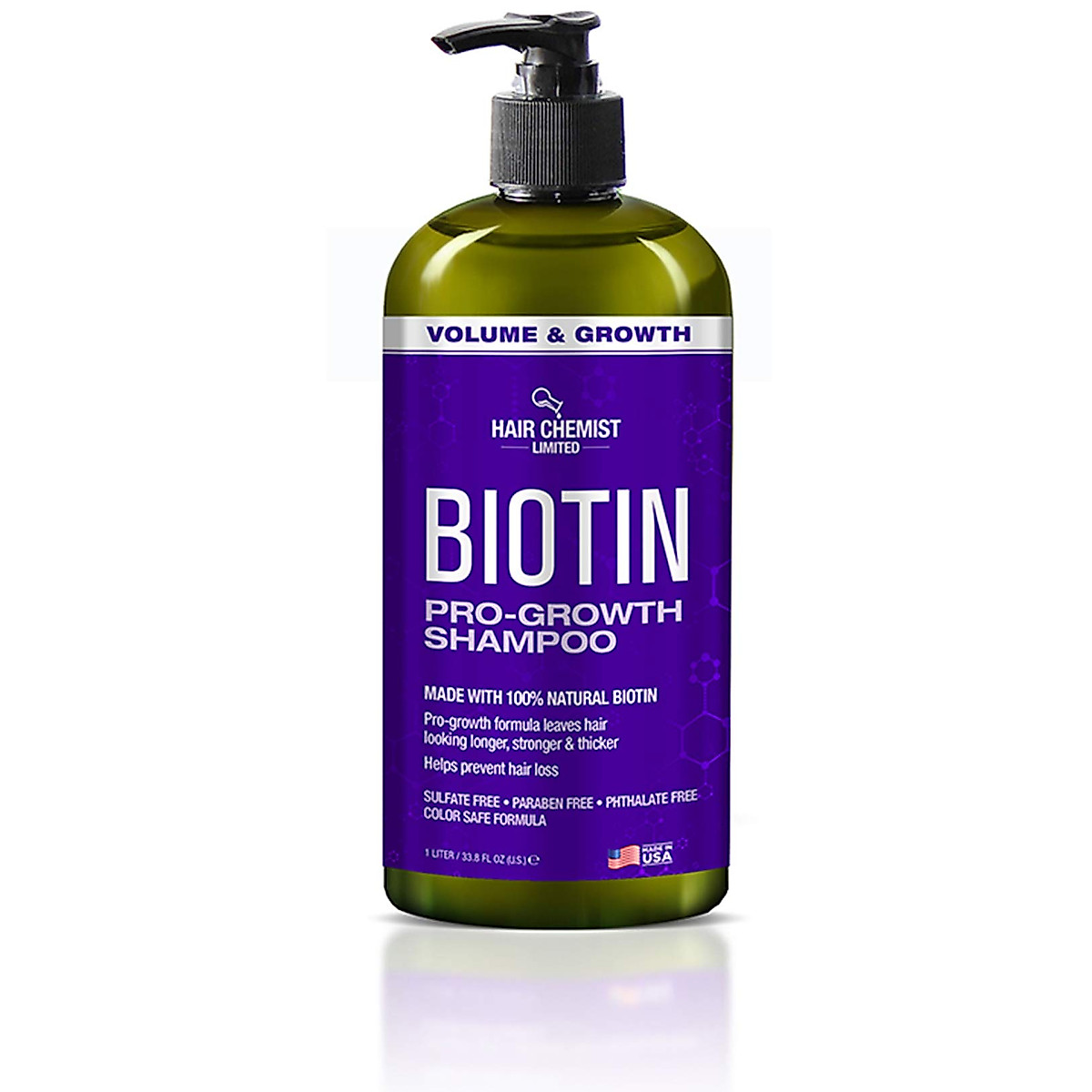 Hair Chemist Biotin Pro-Growth Shampoo & Conditioner Set - Includes 33.8oz Shampoo & 33.8oz Conditioner