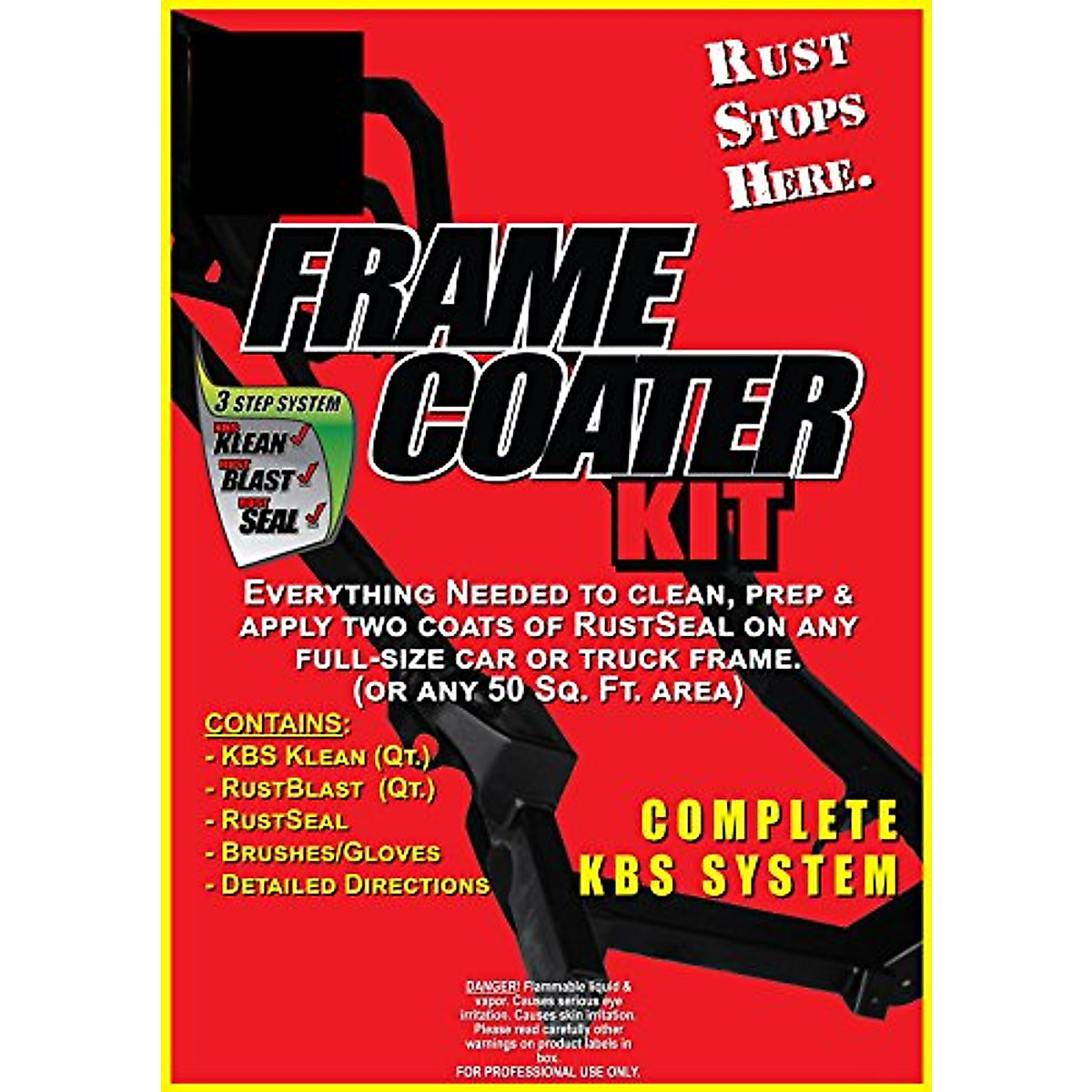 KBS Coatings 57006 Oxide Red Frame Coater Quart Size Rust Prevention Kit
