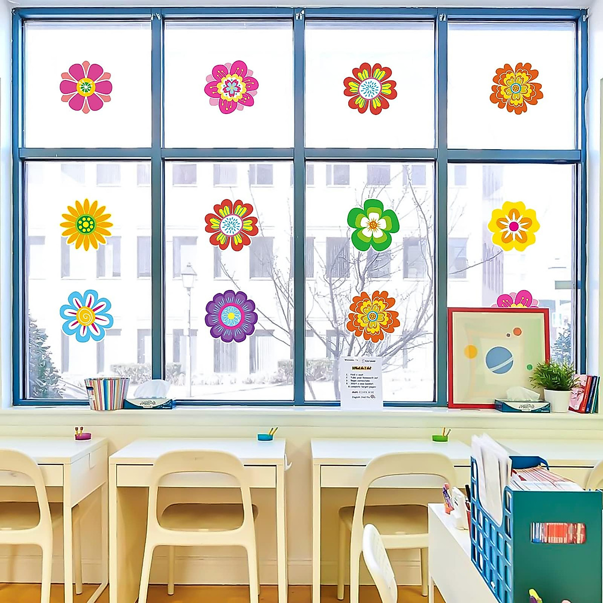 EABETOO 45 Pcs Flower Cutouts for Classroom Bulletin Board Back to School Spring Summer Back To School Party Decorations