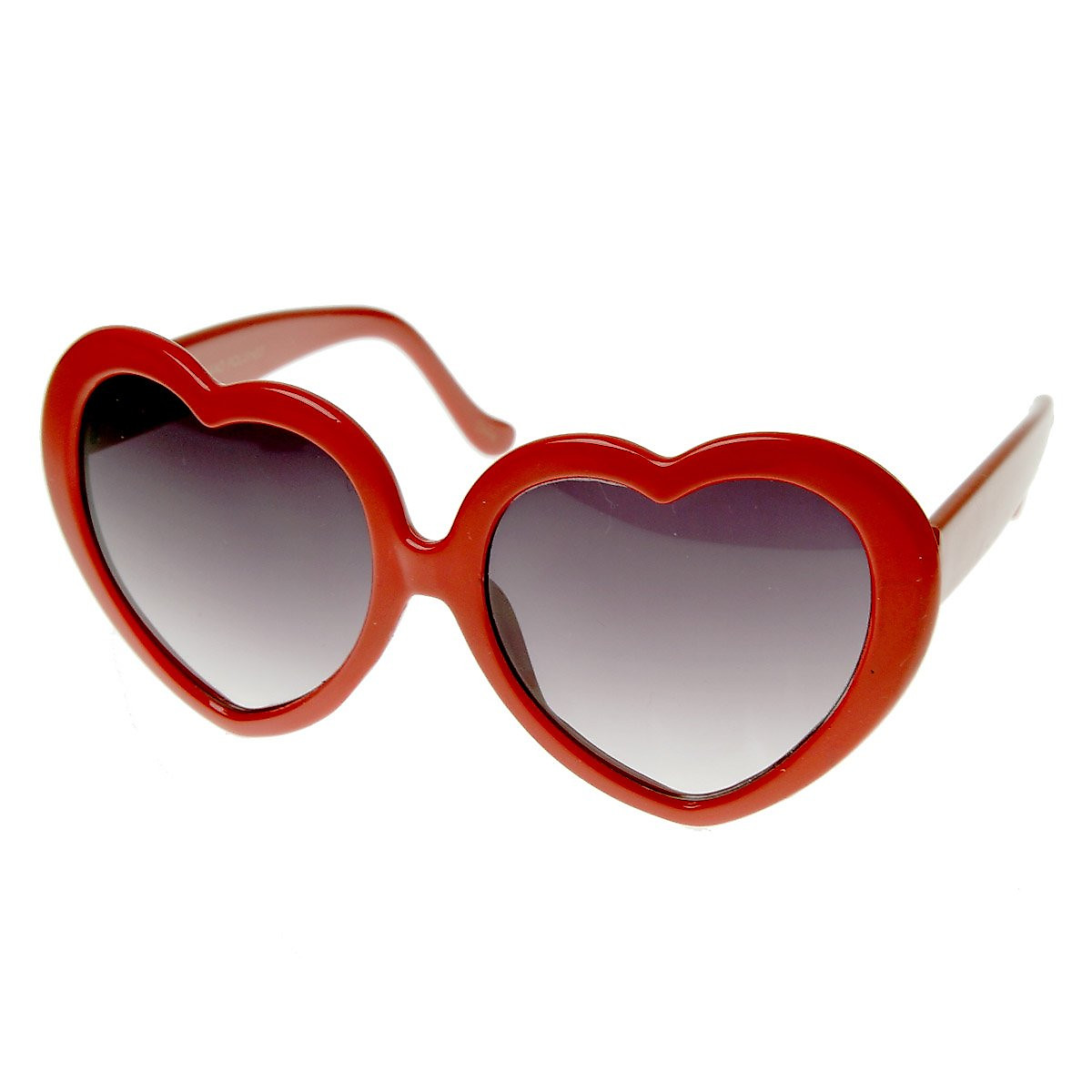 zeroUV Large Oversized Womens Heart Shaped Sunglasses Cute Love Fashion Eyewear (Red)