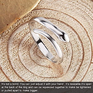 Jewever S925 Sterling Silver Original Snake Manual Lovers Open Ring Women Birthday Gift Jewelry