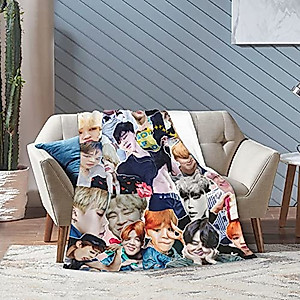 Blanket Jimin Soft and Comfortable Warm Fleece Blanket for Sofa,Office Bed car Camp Couch Cozy Plush Throw Blankets Beach Blankets