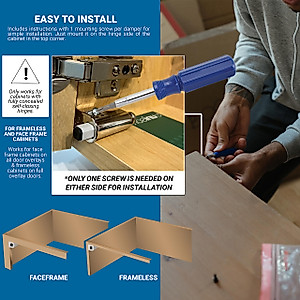 Rok Hardware 10 Pack Soft Close Damper for Cabinet Doors/Compact/SoftClose Cabinet Adapter/Polished Nickel/Hardware/Hinge SCD103