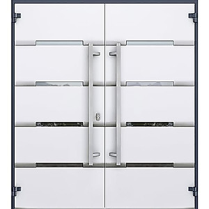 Front Exterior Prehung Metal Double Doors/Deux 1105 Gray Graphite Mirrored Glass/Entry Modern Painted Right Inswing Active Door 72" x 80"