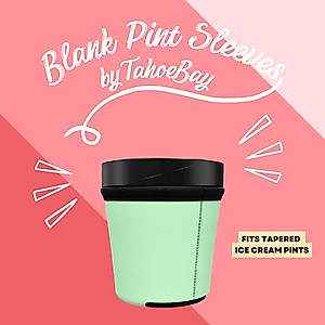 TahoeBay Blank Ice Cream Pint Sleeves (4-Pack) Extra Thick Insulated Neoprene Covers for Tapered Tubs, Customize with Heat Transfer Vinyl and Sublimation (Multicolor)
