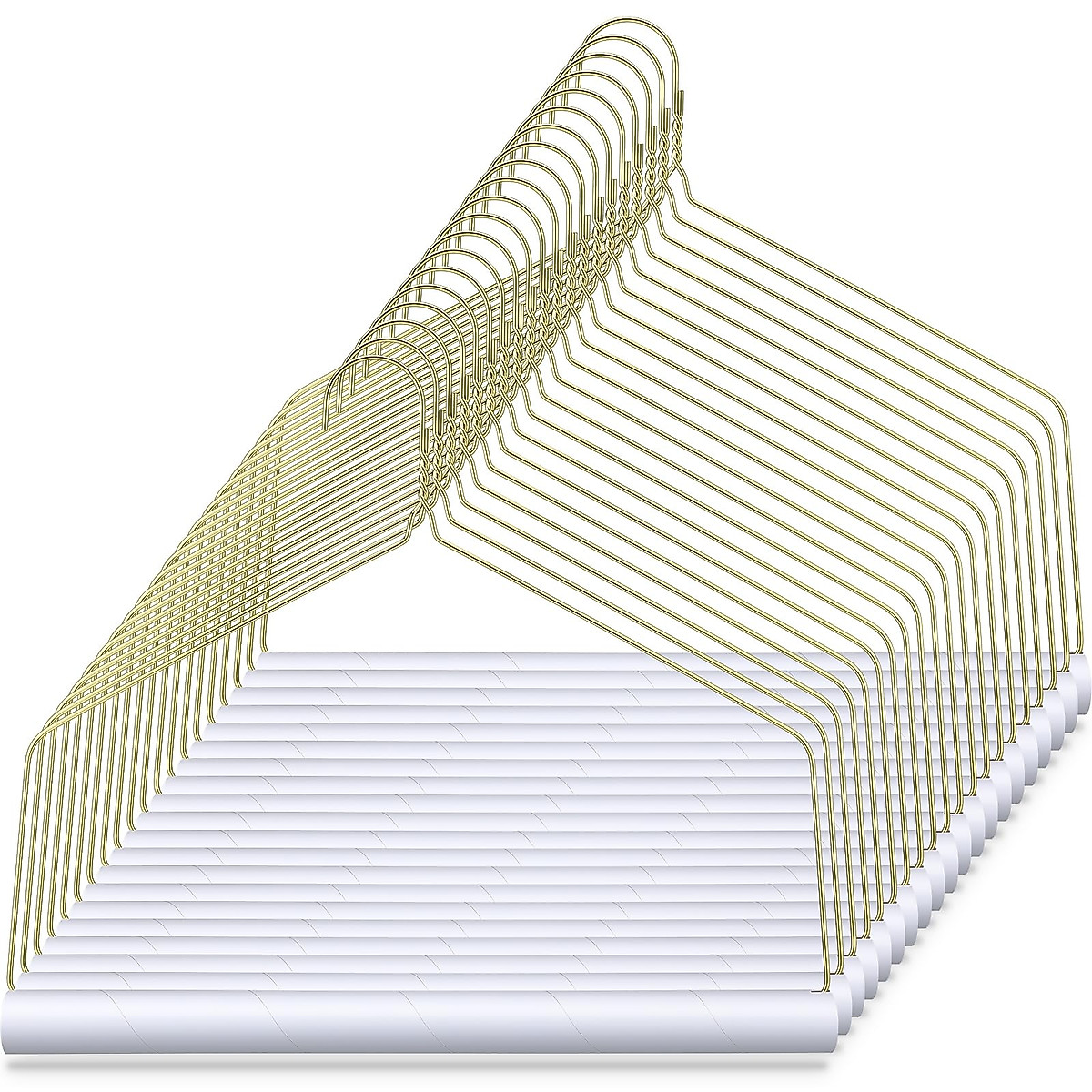 Didaey 20 Pcs Gold Dry Cleaner Hangers 18" Drapery Hanger and Tubes Tablecloth Hangers Blanket Hanger Drapery Hangers with Strong 10.5 Gauge Wire for Heavy Items