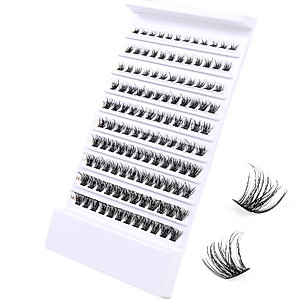 SQYlashes Eye Lash Clusters D Curl, Individual Lashes Cluster Eyelash Extensions, 100PCS Natural DIY Lash Extensions at Home (D24, Mix 8-16mm)