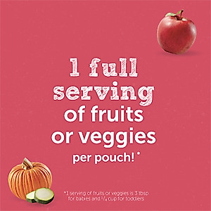 Beech-Nut Baby Food Pouches Variety Pack, Farmer's Favorites Fruit & Veggie Purees, 3.5 oz (18 Pack)