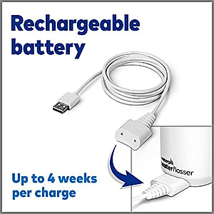 Waterpik Cordless Select Water Flosser, Portable and USB Rechargeable Waterproof Water Flosser for Home and Travel, Braces & Bridges Care for Teeth, ADA Accepted, White WF-10W10