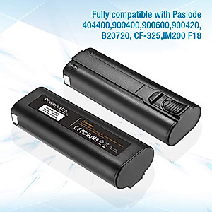 Powerextra 2 Pack 6V 3600mAh NI-MH Battery Compatible with Paslode 404717 B20544E BCPAS-404717 404400 900400 900420 900600 901000 902000 B20720 CF-325 IM200 F18 IM250 IM250A IM350A IM350CT PS604N