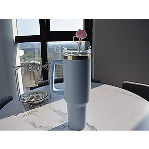 3 Pack Straw Covers Cap for Stanley Cup Accessories, 10mm Cute Silicone Straw Topper for Stanley 30&40 Oz Tumbler, Reusable Drinking Straw Tips Lids for 10mm Straws, Dust-Proof Straw Protectors