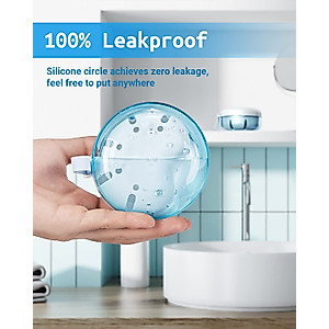 Denture Bath Case, Denture Cup, Leak Proof Portable Retainer Case, Denture Cleaning Kit with Cleaner Brush, Denture Box with Strainer & Mirror, Denture Case for Aligner Retainer Mouth Guard