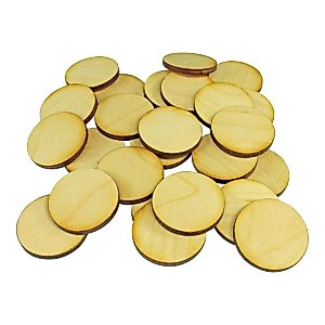 LITKO Miniature Base Set | Role-Playing Games | Laser-Cut 3mm Plywood | 3mm Baltic Birch Plywood | 25 Pack | Circular (30mm)