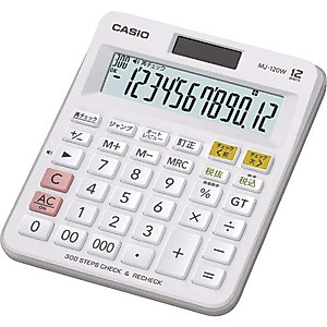 Casio MJ-120W-N Standard Calculator, Mini Just Type, 12 Digits