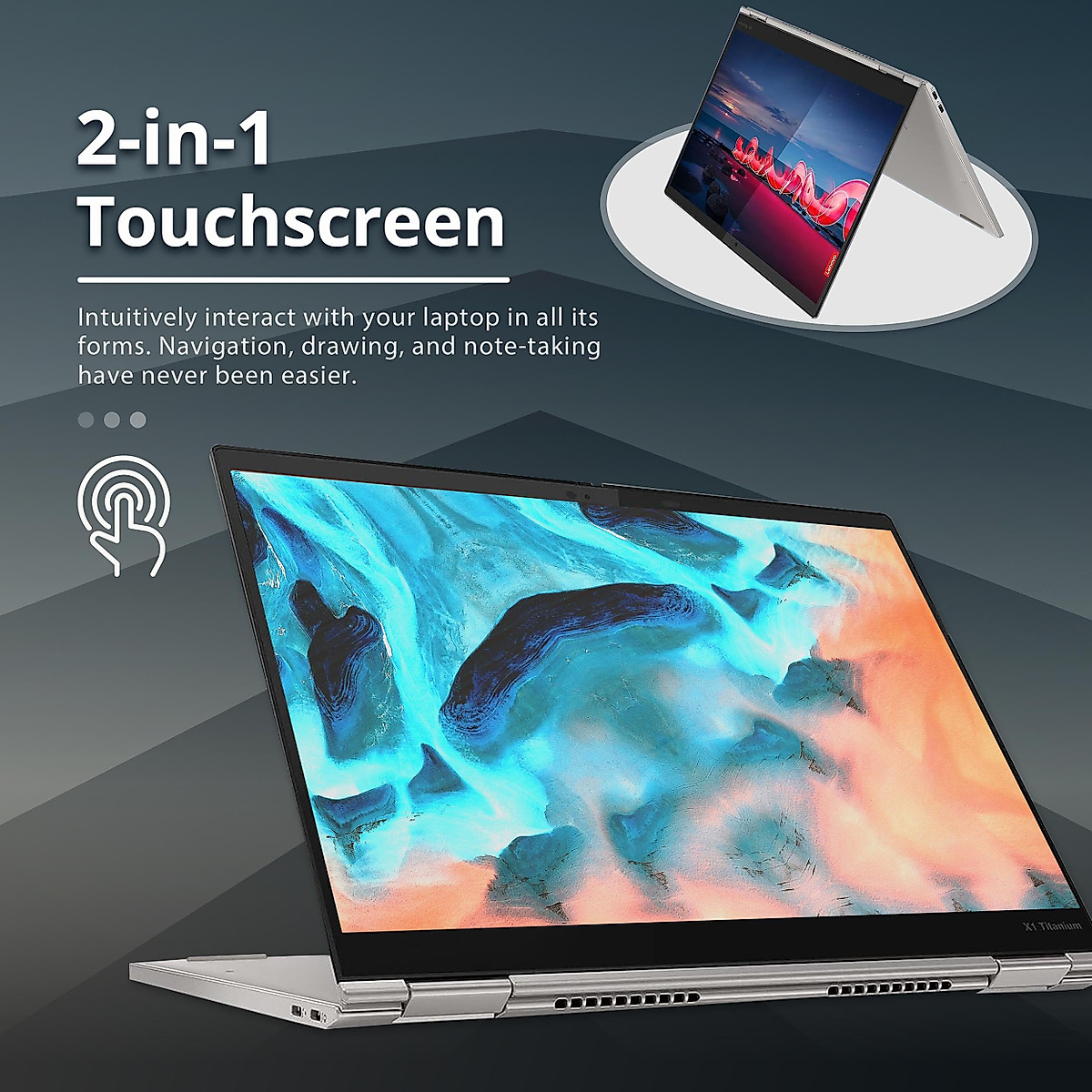 Lenovo Thinkpad X1 Yoga 13.5" 2 in 1 2K Touch Business Laptop, Intel Core i7-1160G7, 16GB RAM, 512GB SSD, Backlight Keyboard, Fingerprint Reader, Win 11 Pro, Gray, 32GB Hotface USB Card