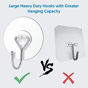 Large Adhesive Hooks Wall Hooks 12Pack Rustproof and Waterproof for Heavy Duty Hanging, Reusable Utility Hooks 22Ib(Max) for Kitchen, Bathroom, Home, Office and Ceiling