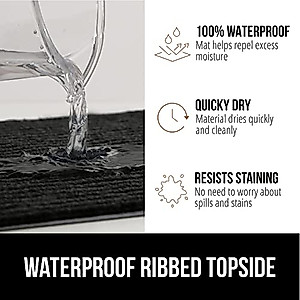 Gorilla Grip Waterproof Heavy Duty Traffic Guard Doormat, Stain and Fade Resistant Indoor Outdoor, Durable Rubber, Low Profile Door Mat, Shoe Scraper, Welcome Rug Mats for Entry, 72x48, Black