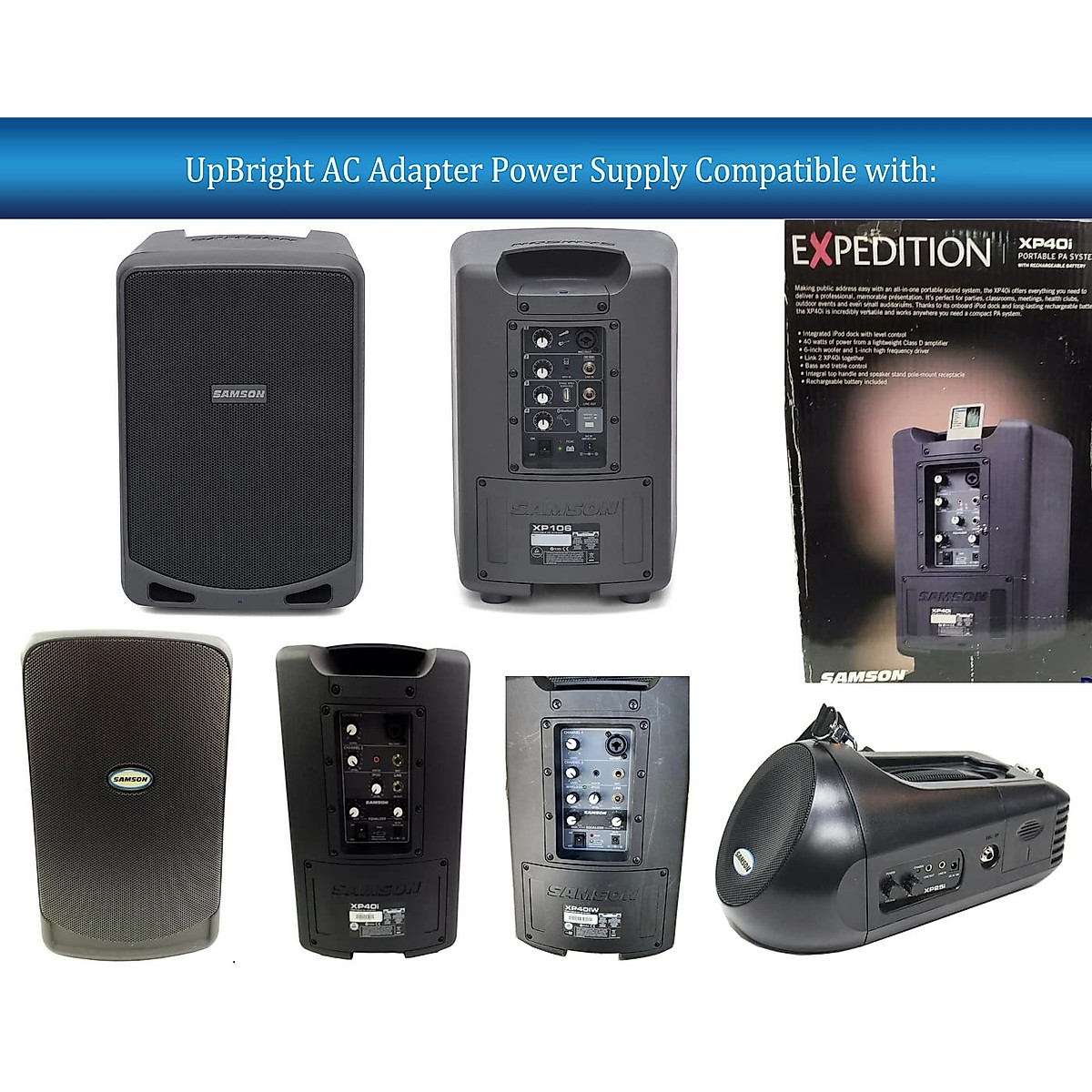 UpBright 18V AC/DC Adapter Compatible with Samson Expedition XP106 XP106w XP-106 XP40i XP40iW XP25i Portable PA System Rechargeable Battery Powered Speaker HK-HP-A19 18VDC 1.5A Power Supply Charger