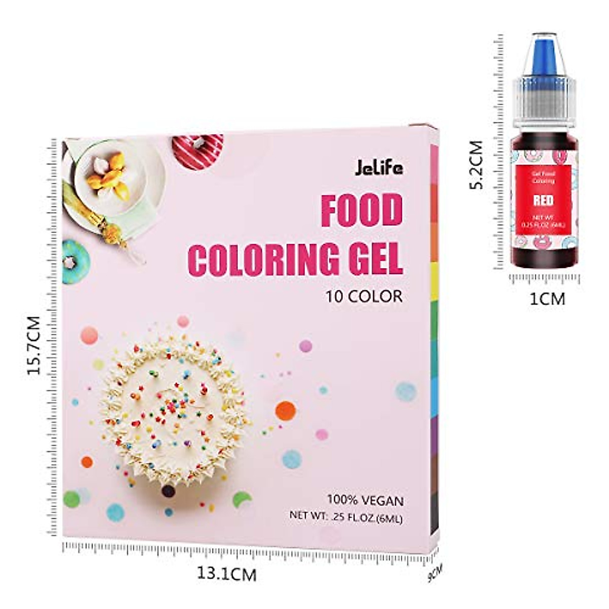 Food Coloring Cake Decorating Set - Jelife 10 Gel Based Flavorless ...