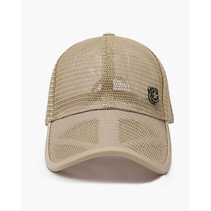 Marotow Full Mesh Baseball Cap for Men and Women, Unisex Breathable Full Mesh Baseball Cap, Summer Mesh Baseball Hat (Khaki)