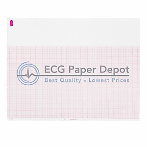 Generic 007868 ECG Paper 10 Pack, Z-Fold, Red Grid, 8.50" x 11"
