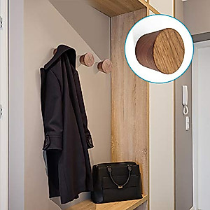 6 Pieces Wooden Coat Hooks Wall Mounted Single Cone Wood Hook Rustic Wall Coat Rack for Living Room Hanging Coats, Hats, Bags