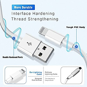 iPhone Charger 3Pack Apple MFi Certified Apple Charger 6FT, Lightning Cable 6FT Compatible with iPhone 12 Mini Pro Max SE 11 Xs Max XR X 8 7 6 Plus 5S iPad Pro Airpods