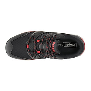 Propét Mens Vercors Hiking Shoe, Black/Red, 13 XX-Wide US