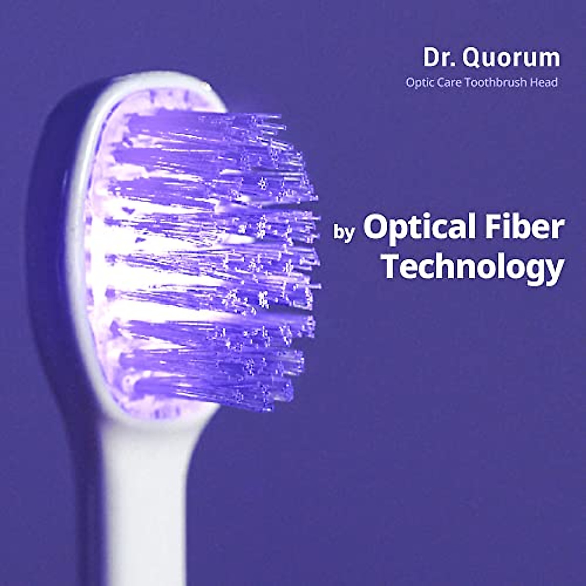Dr. Quorum Optic Care Toothbrush Head 4 pcs(2 pcs X 2 Packs), Toothbrush Head for Dr. Quorum Optic Care Electric Toothbrush, Fiber Optic Bristles