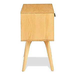 Mid Century Modern One Drawer Nightstand/Constructed of Solid Wood/Oak Finish