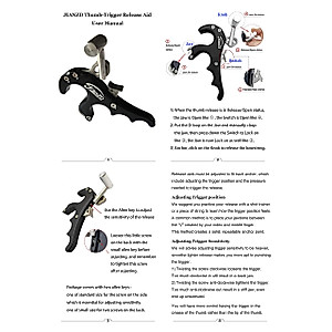 JIANZD Archery Release Aid Compound Bow 3 Fingers Synapse Hammer Throw Release Assistant Trigger Hunting Thumb Caliper Trigger Aluminum Alloy Camo