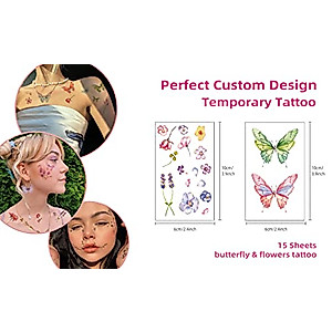 DIVAWOO 32 Sheets Face Temporary Tattoo, 20 sheets Glitter Metallic Freckle Tattoos, 12 PCS Butterflies Fake Tattoos Stickers for Festival Makeup Rave Accessories