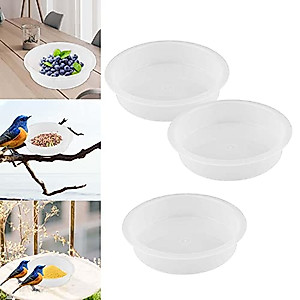 Baoblaze 3Pcs Plastic Birds Seed Feeder Birdbath Accessories Bird Feeding Station Tray