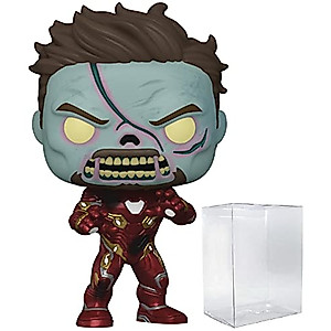 Funko Marvel: What If? - Zombie Iron Man [Tony Stark] Pop! Vinyl Figure (Bundled with Compatible Pop Box Protector Case)