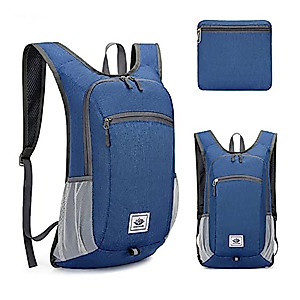 asUwish 12L Hiking Backpack Ultralight Lightweight Packable Hiking Backpacks Water Resistant Folding Daypack for Travel (Blue)