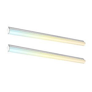Run Bison 4FT LED Linear Strip Light, 3 Color Selectable 3500K-5000K,Lumen Adjustable 2860/3640/5200LM,120-277V, 0-10V Dimmable LED Shop Light, UL Certified, DLC Listed, Small Size - 2 Pack