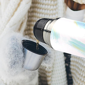 Stainless Steel Leather Vacuum Insulated Mug Colorful Texture Thermos Water Bottle for Hot and Cold Drinks Kids Adults 16 Oz