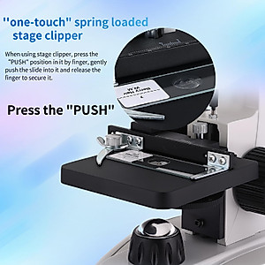 Binocular Compound Microscope 40X-2000X, Research Grade Professional Microscope with Dual Mechanical Stages and Coaxial Coarse/Fine Focus Knobs, Built-in Electronic Eyepieces, Adult Microscope