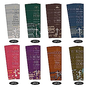 ANZON MORIES 48 Pieces Christian Scripture Bookmarks with Bible Verse Quotes & Storage Box, Inspirational Book Mark Religious Marker Christian Art Gift Bookmark for Reading Lover, Men, Women, Kids