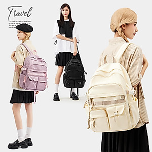 weradar Aesthetic College Backpack Women,Students Casual Travel Daypacks,High School Bookbags For Teen Girls,Cute School Backpack With Lots of Pockets(purple)