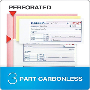 Adams Money and Rent Receipt Books New Color Cover, 3 Part Carbonless, 3 Pack, 7-5/8" x 10-7/8", Spiral Bound, 100 Set Book, 4 Receipts per Page reciept Book Booklet (TC1182 -E)
