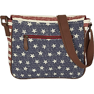 Bella Taylor American Dream Sleek Messenger Crossbody Purse Crossbody Bag; Red, Cream, and Navy